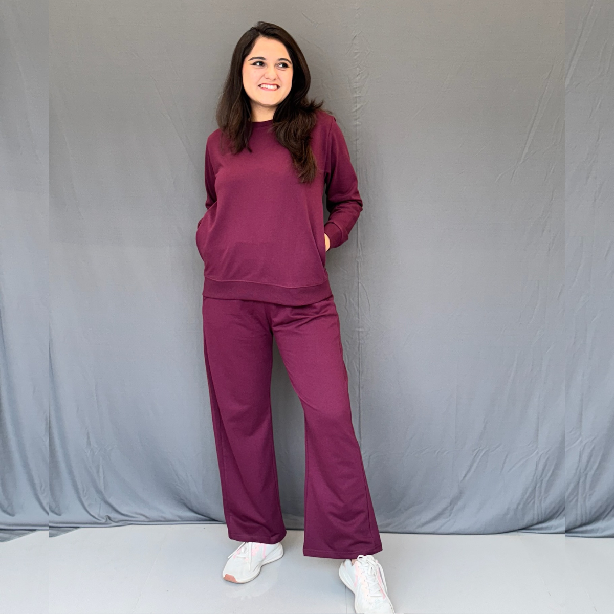 Shop Burning Burgundy Co-ord Set for Women in Premium Cotton – GlamZei