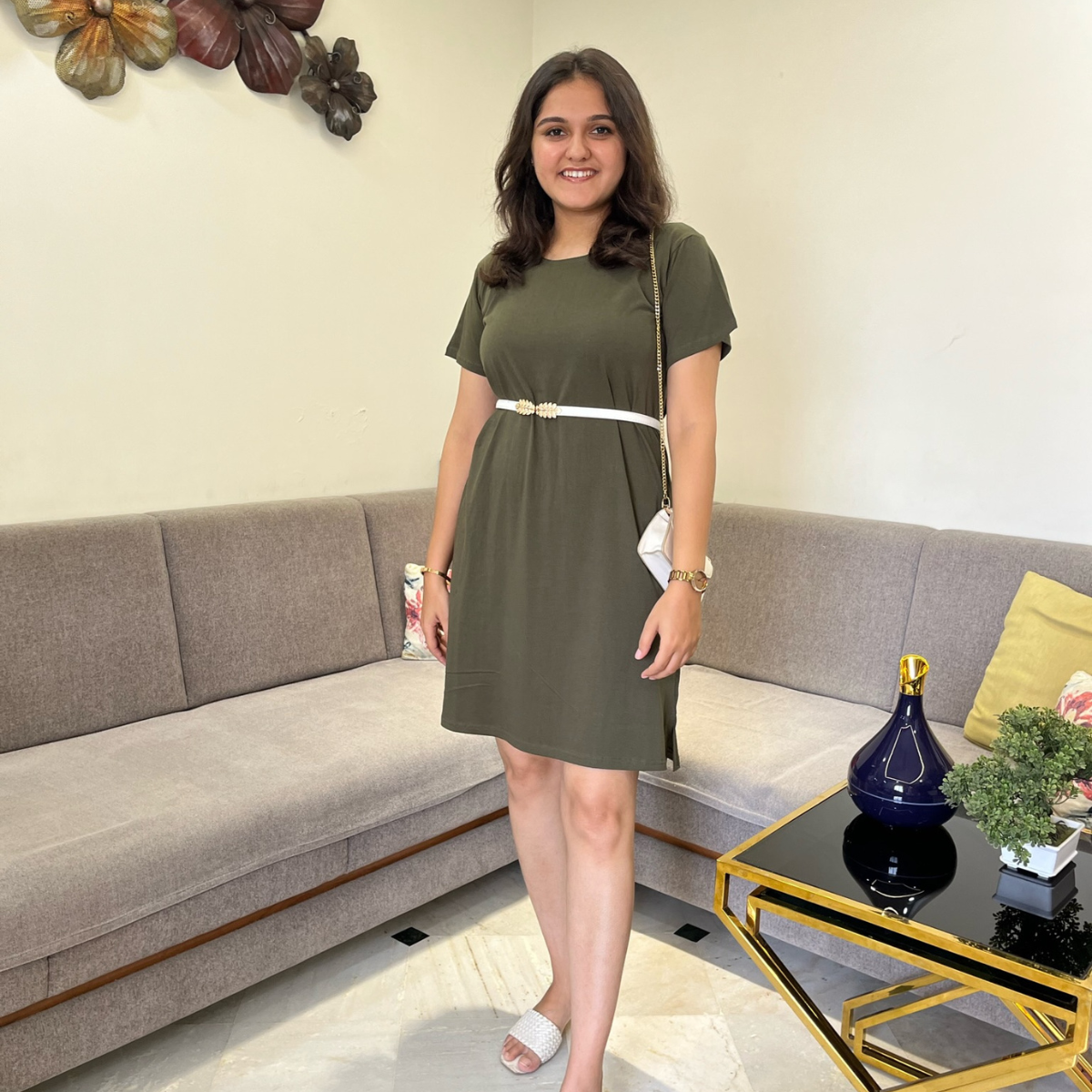 Gutsy Green Tshirt Dress – GlamZei