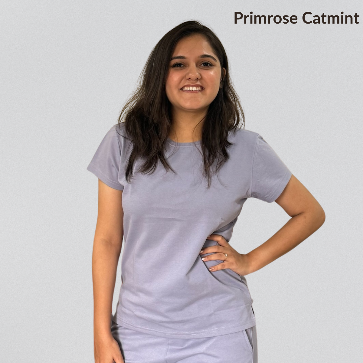 Primrose Catmint Relaxed Fit Round Neck T-shirt – GlamZei